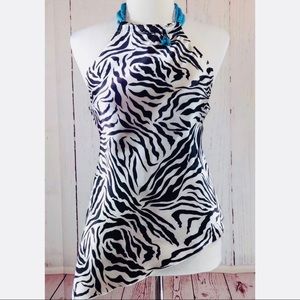 Jessica Simpson | Tops | Jessica Simpson Zebra Halter Necklace Shirt ...